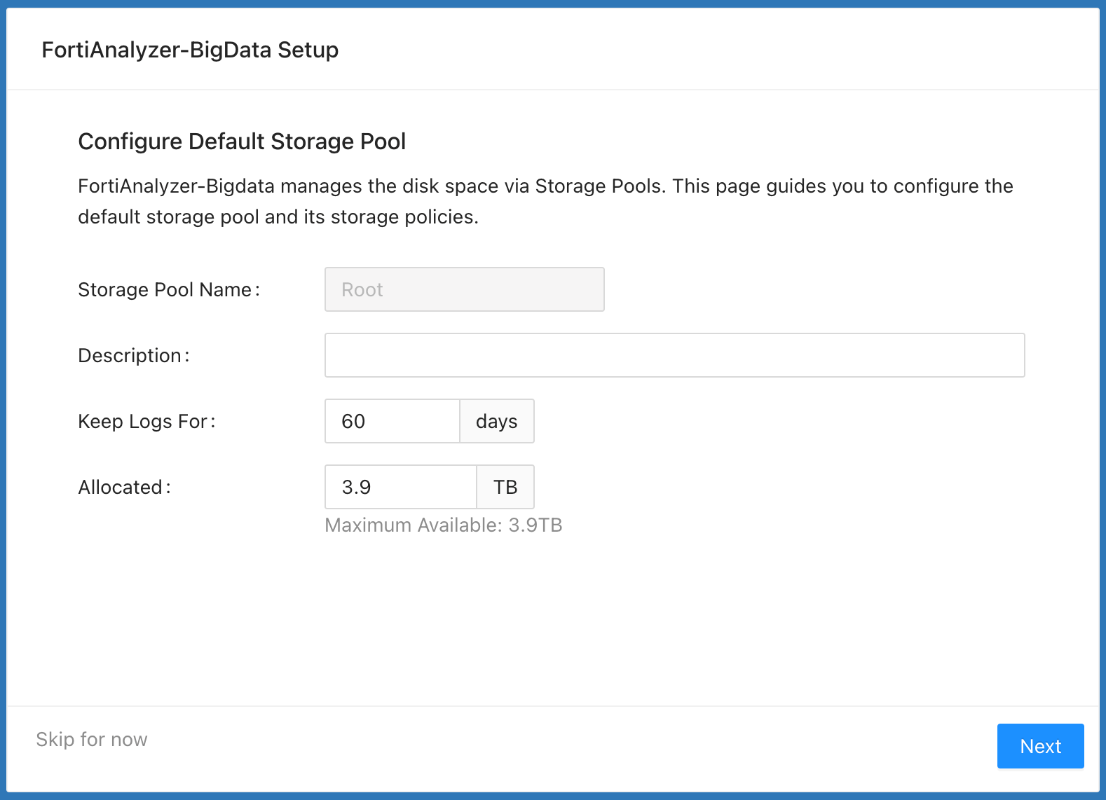 Initial Set Up Fortianalyzer Bigdata 7 6 0 Fortinet Document Library